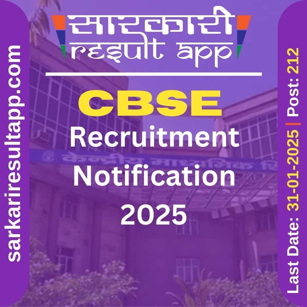 CBSE Recruitment Notification 2025: 212 Superintendent And Junior ...