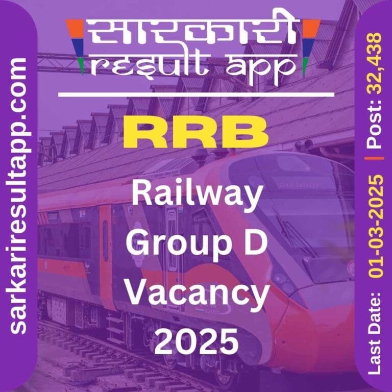 RRB Railway Group D Vacancy 2025: Notification PDF For 32438 Post